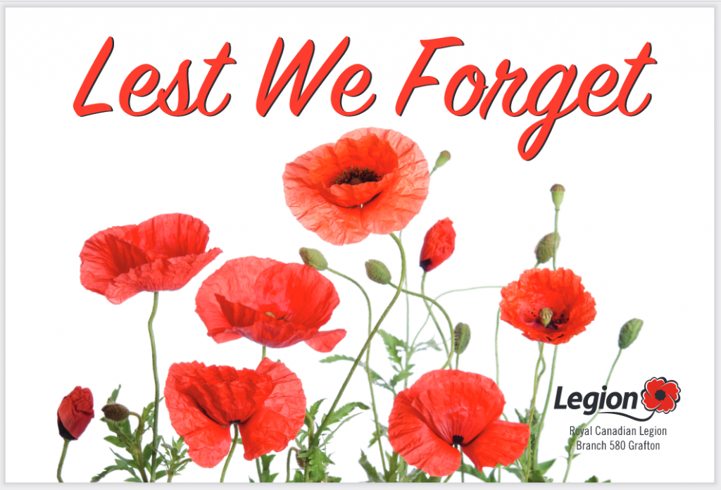 Lest We Forget signs - Royal Canadian Legion - Branch 580
